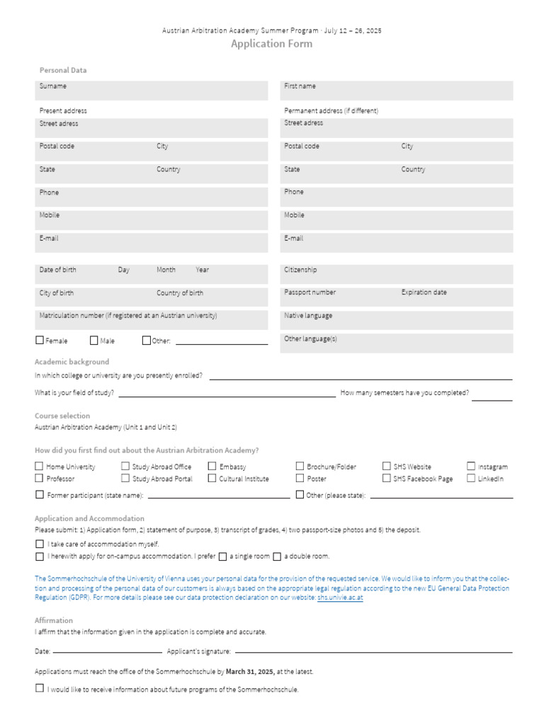 Aaa Summer Program Application Form 2025 | PDF | Government And Personhood