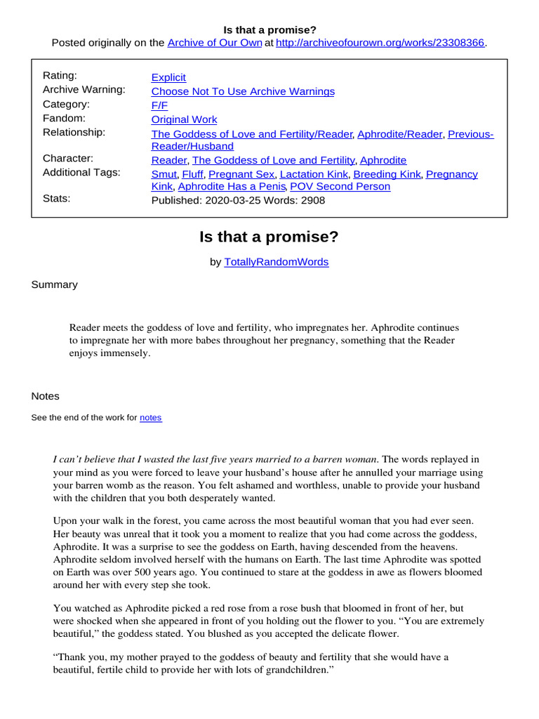 Is that a promise | PDF | Aphrodite | Pregnancy
