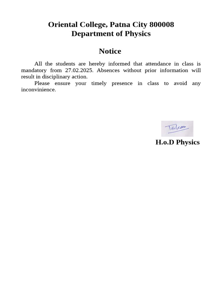 Notice Class | PDF