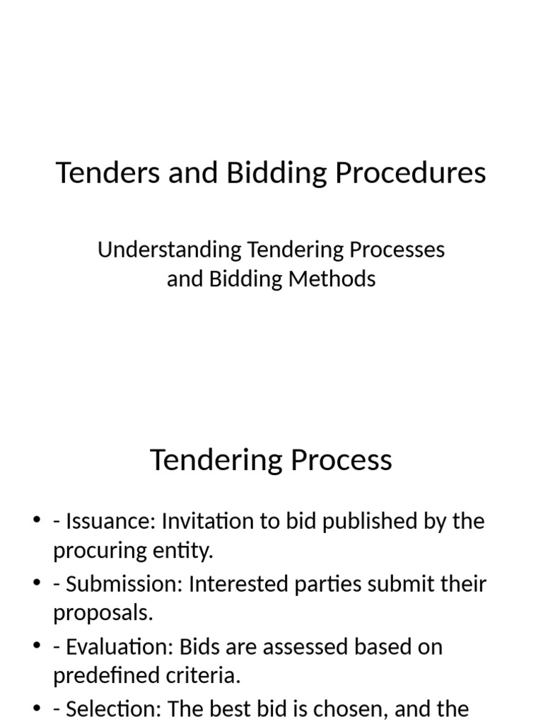 8 - Tenders Bidding | PDF