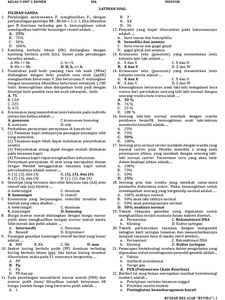 Latihan Soal Ipa SMP 2 Mentor | PDF