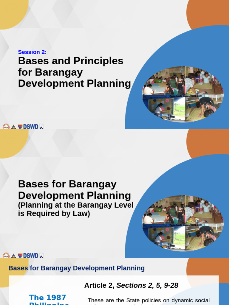 Session 2 - Bases and Principles For Barangay Development Planning | PDF | Disaster Risk Reduction