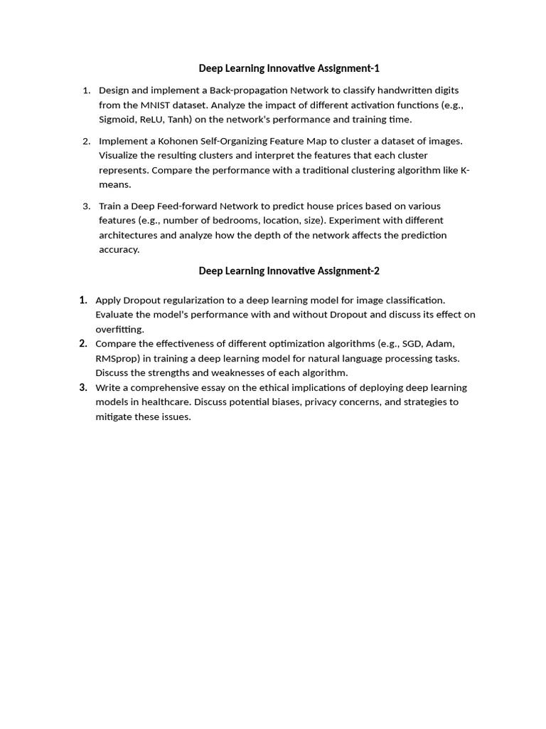 Deep Learning Innovative Assignment R20 B21 | PDF