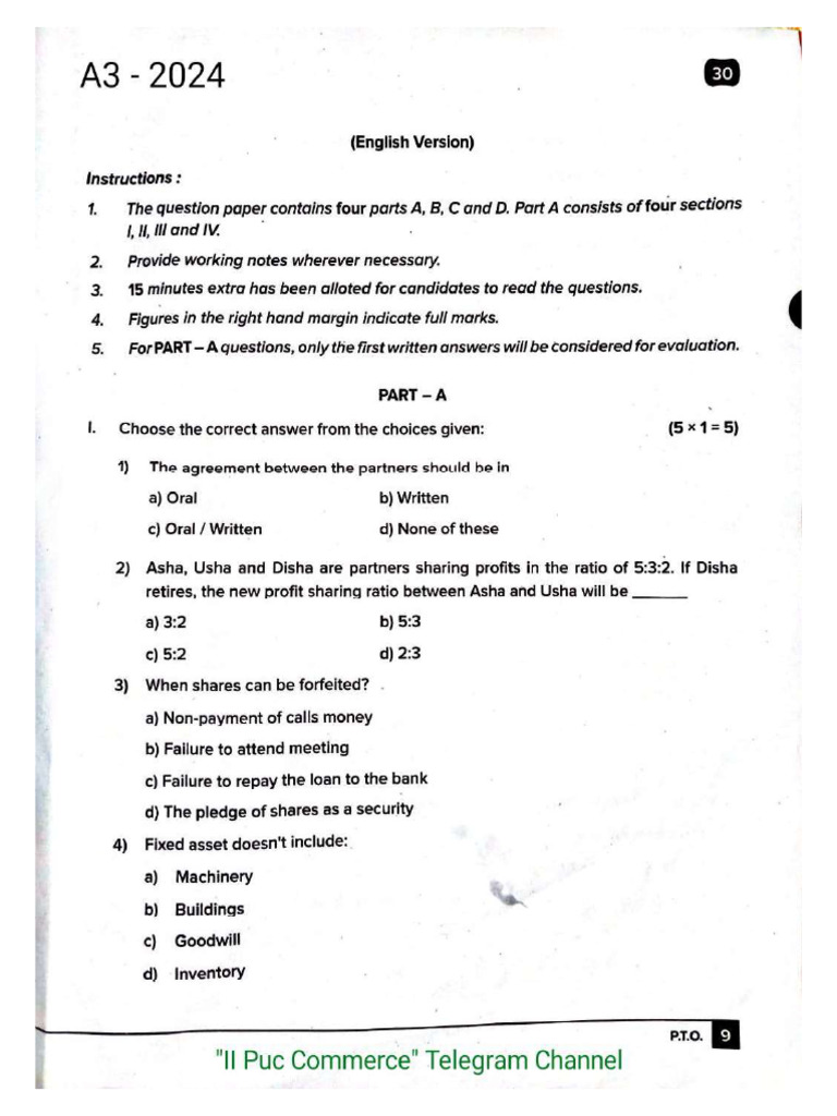 Accountancy Paper 03 | PDF