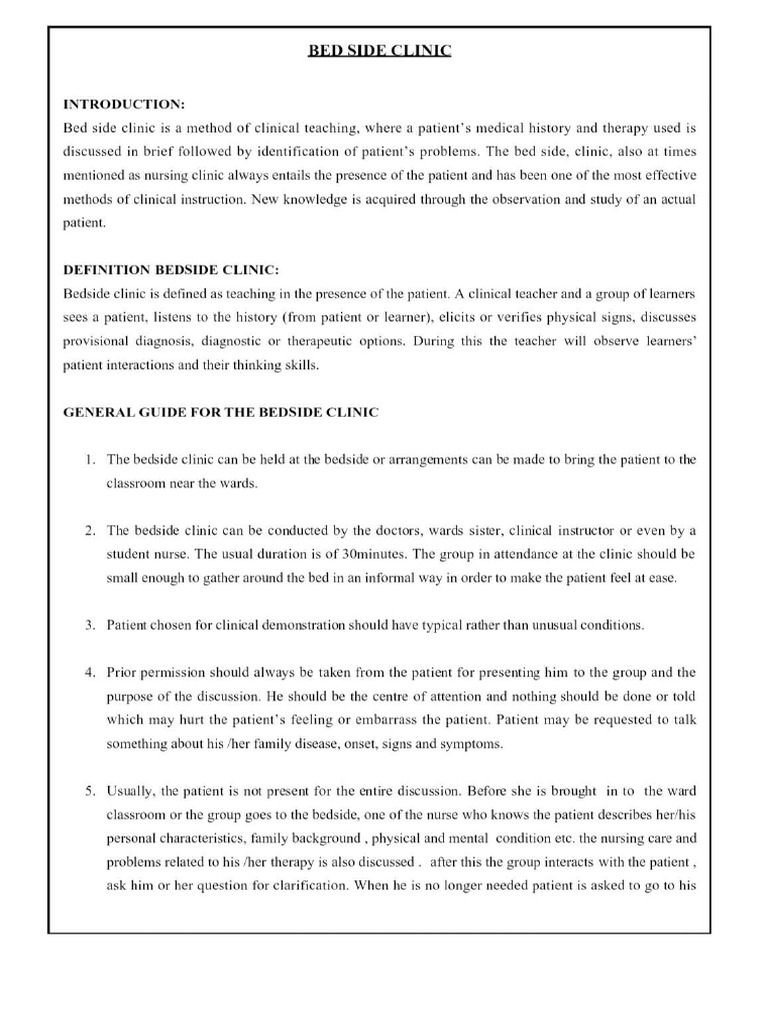 Bedside Clinic NE | PDF