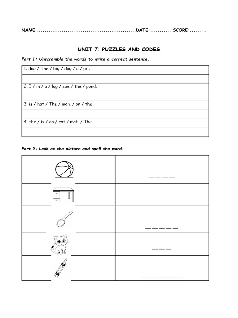 Unit 7 Puzzles and Codes Grade 3 | PDF