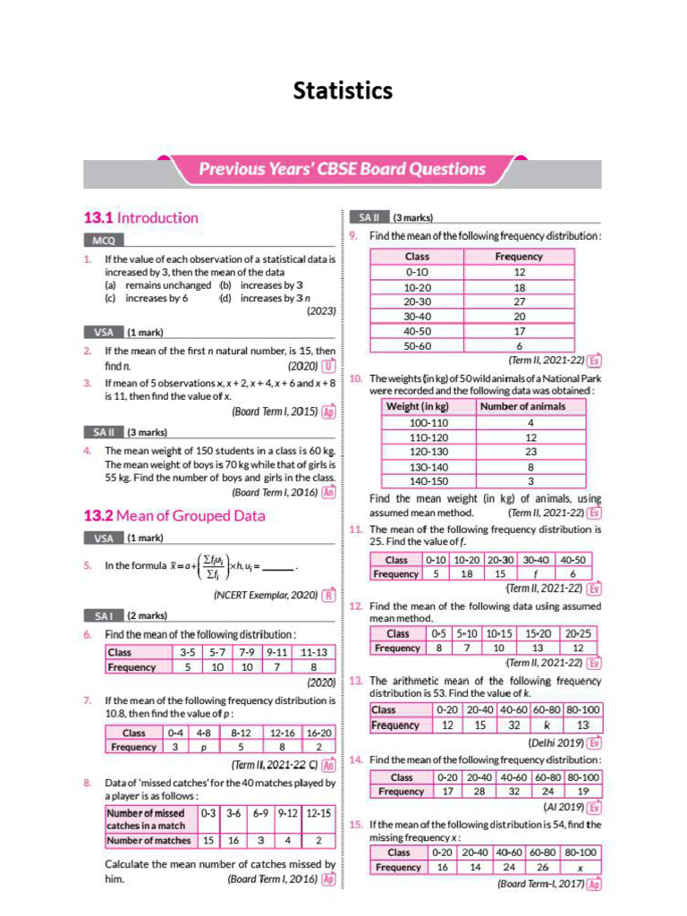 10 Statistics (1) | PDF