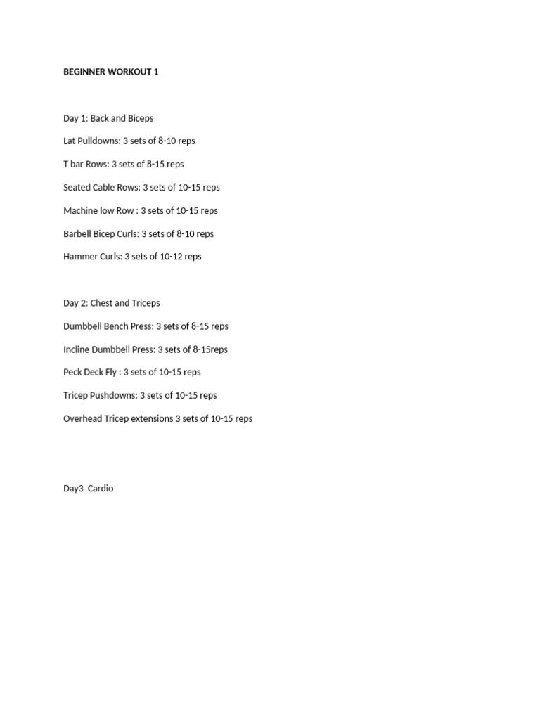 5-Day Back and Biceps Split Workout | PDF