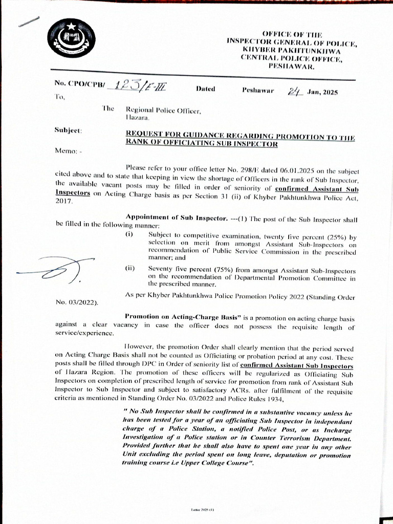 Reply RPO Hazara letter 24-Jan-2025 14-39-32 | PDF
