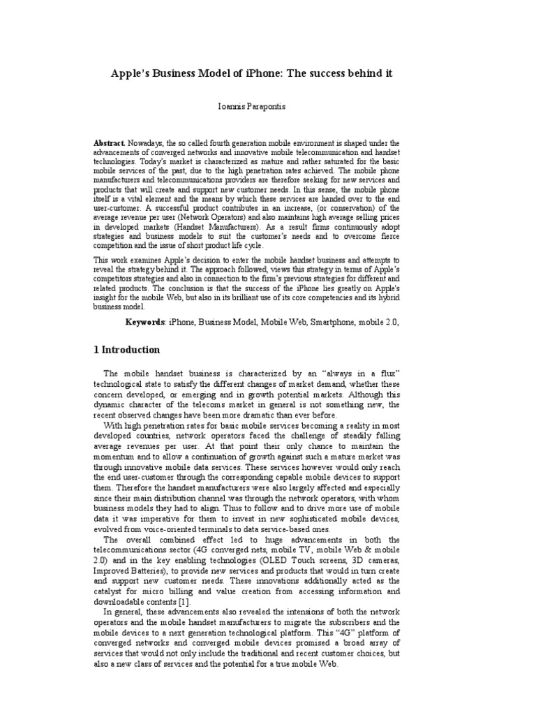 Iphone Business Model | PDF | I Phone | Apple Inc.