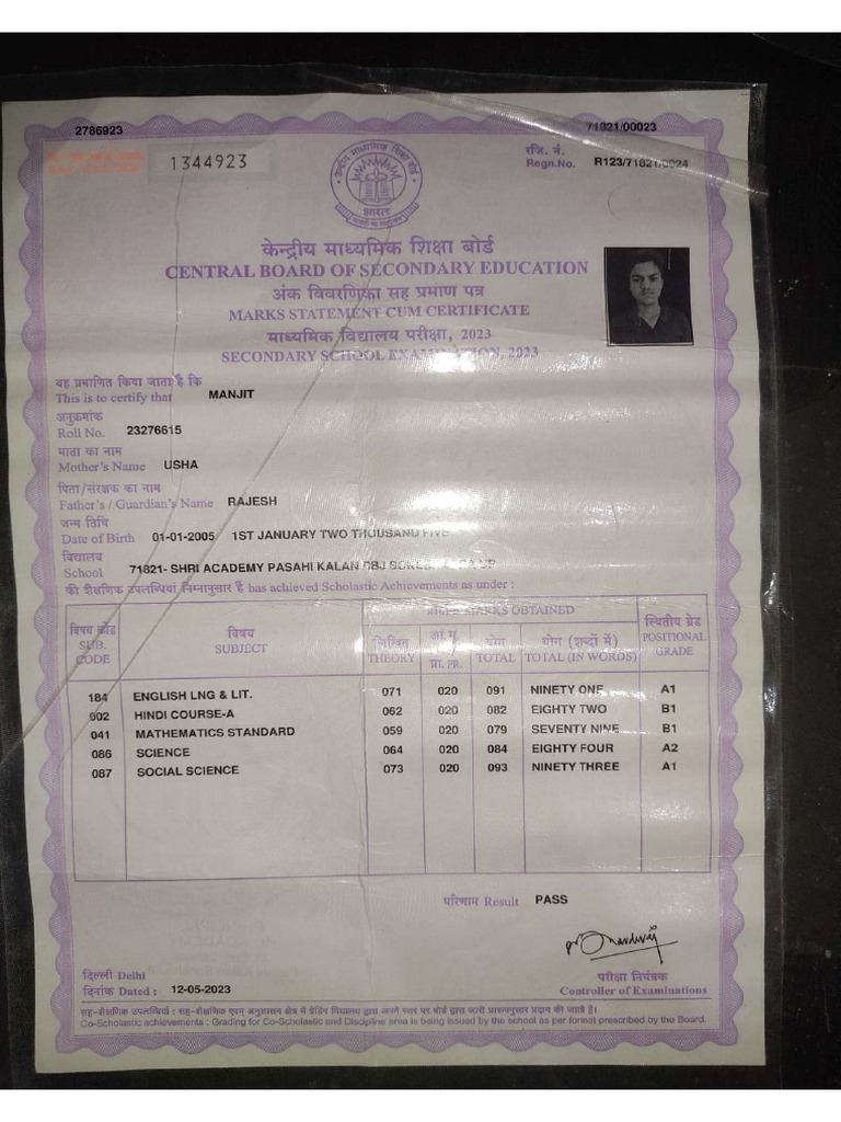 Ma Classxcertificate | PDF