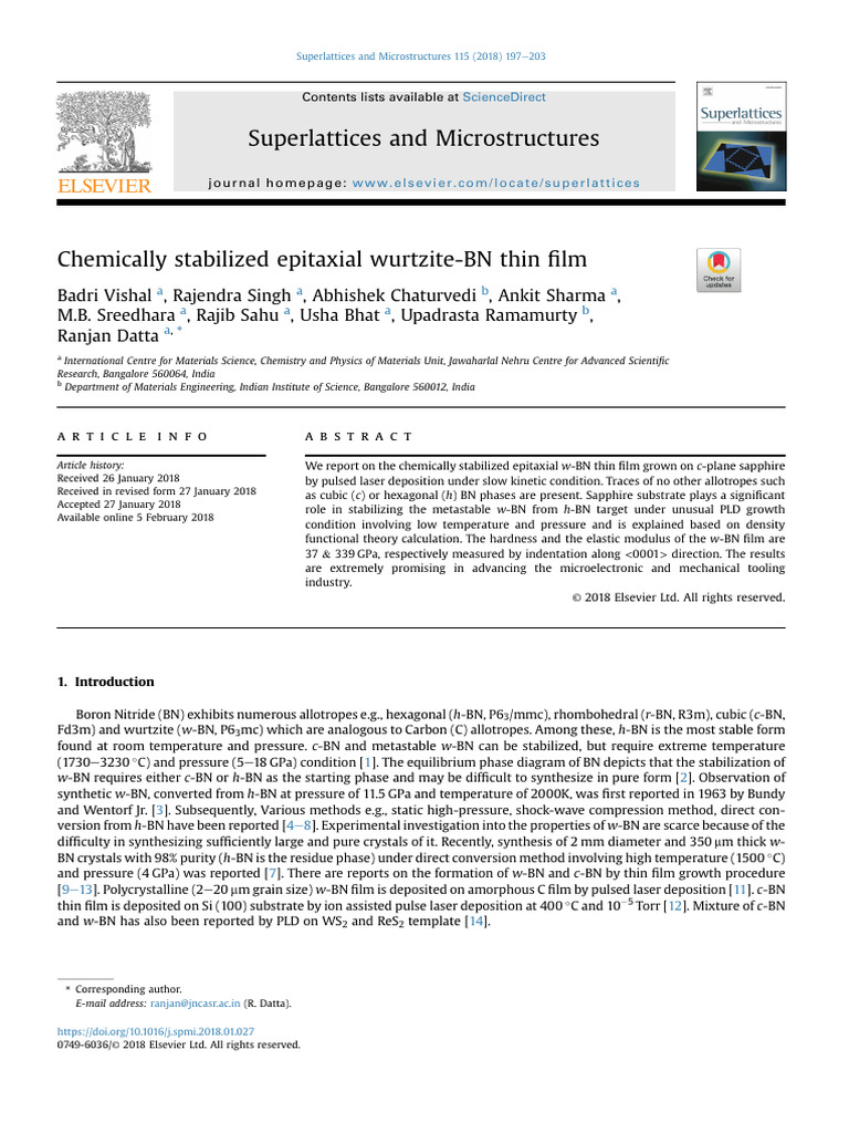 Vishal Et Al. - 2018 - Chemically Stabilized Epitaxial wurtzite-BN Thin Film - Superlattices and ...