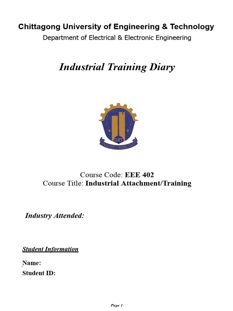 Industrial Training Diary Guidelines | PDF | Engineering | Experience