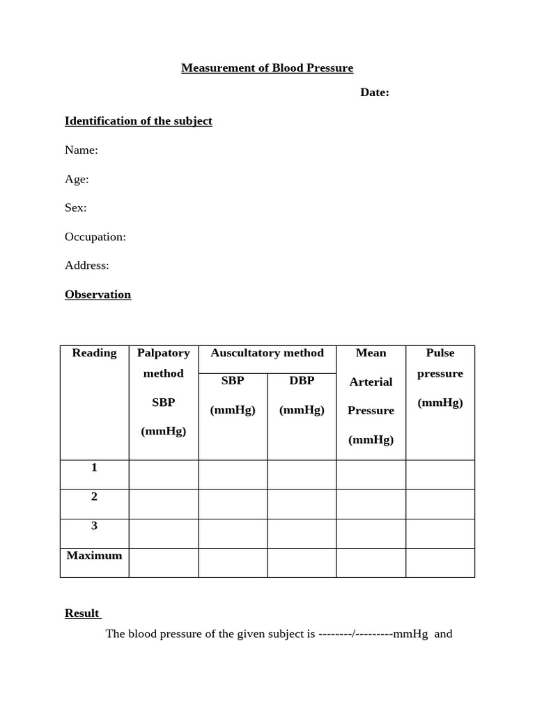 Blood Pressure Measurement Guide | PDF