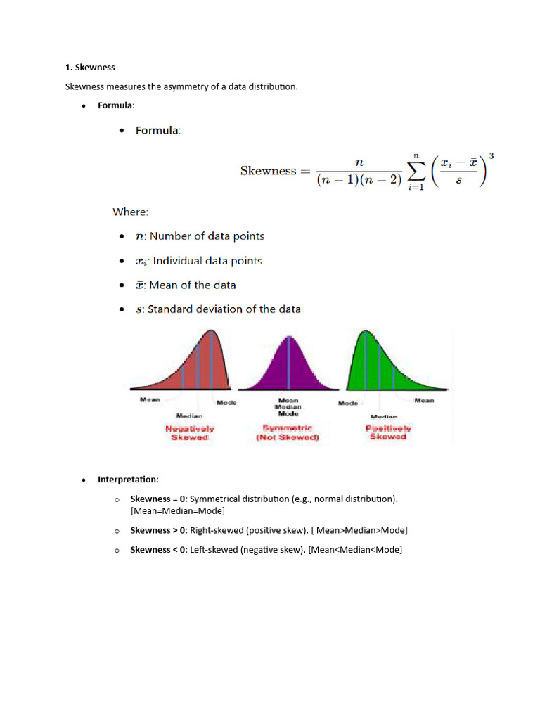 Statistics - 3 - Skewness, Kurt - Class Session | PDF