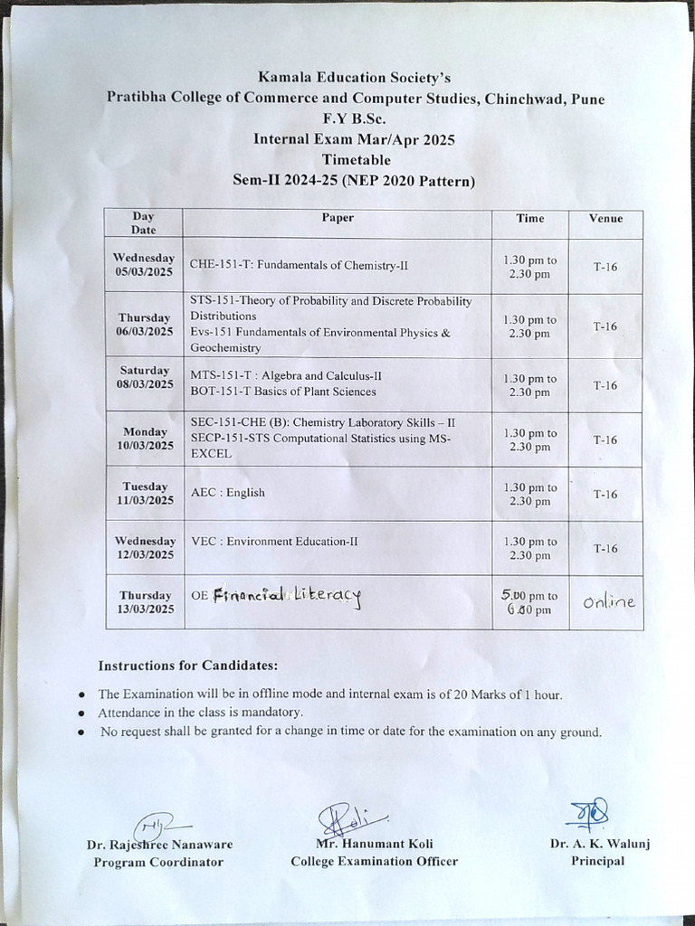 Internal Exam Notice and Time Table Sem-2 2024-25 06-Mar-2025 11-51-37 ...