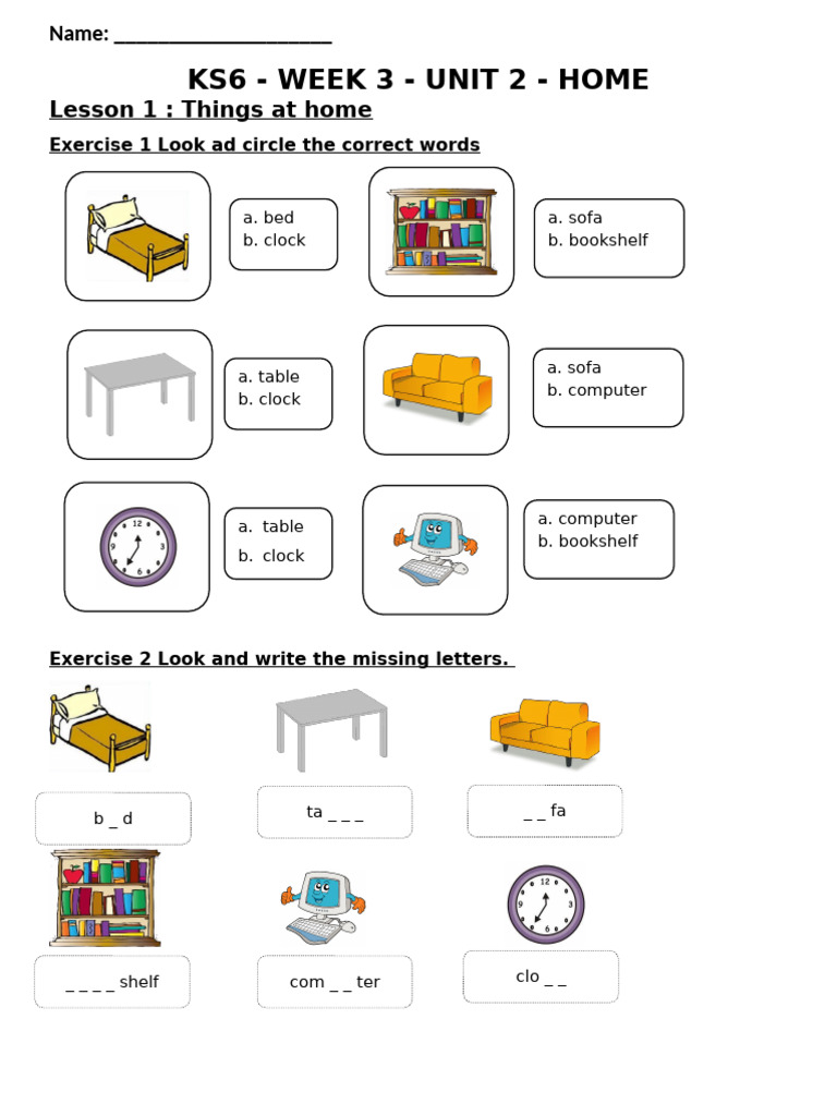 KS6 - WEEK 3 - UNIT 2 - FURNITURE | PDF | Bedroom | Room
