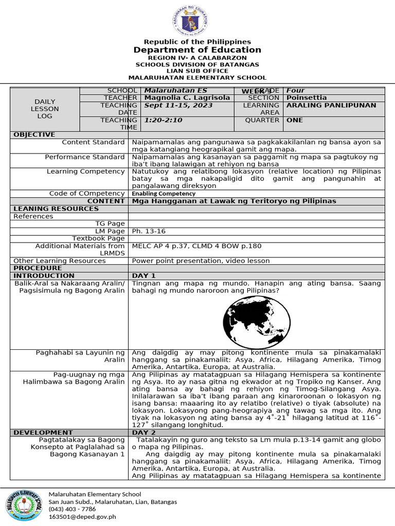 DLL q1 Week 3 AP 4 | PDF