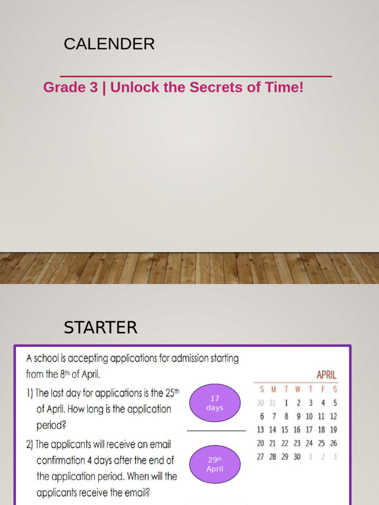 Calendar Challenges for Grade 3 | PDF