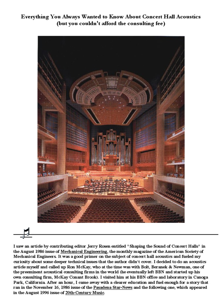 Understanding Concert Hall Acoustics | PDF | Acoustics | Sound