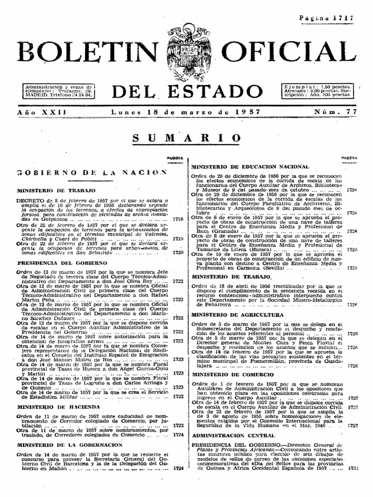 BOE-1957-77 | PDF | Dominio eminente