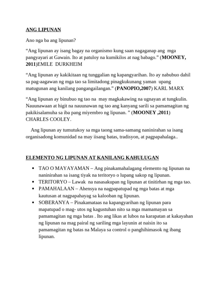 Ang Lipunan | PDF