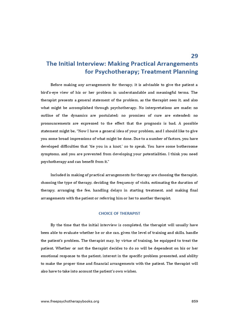 Treatment Planning - Wolberg | PDF | Psychotherapy | Psychoanalysis