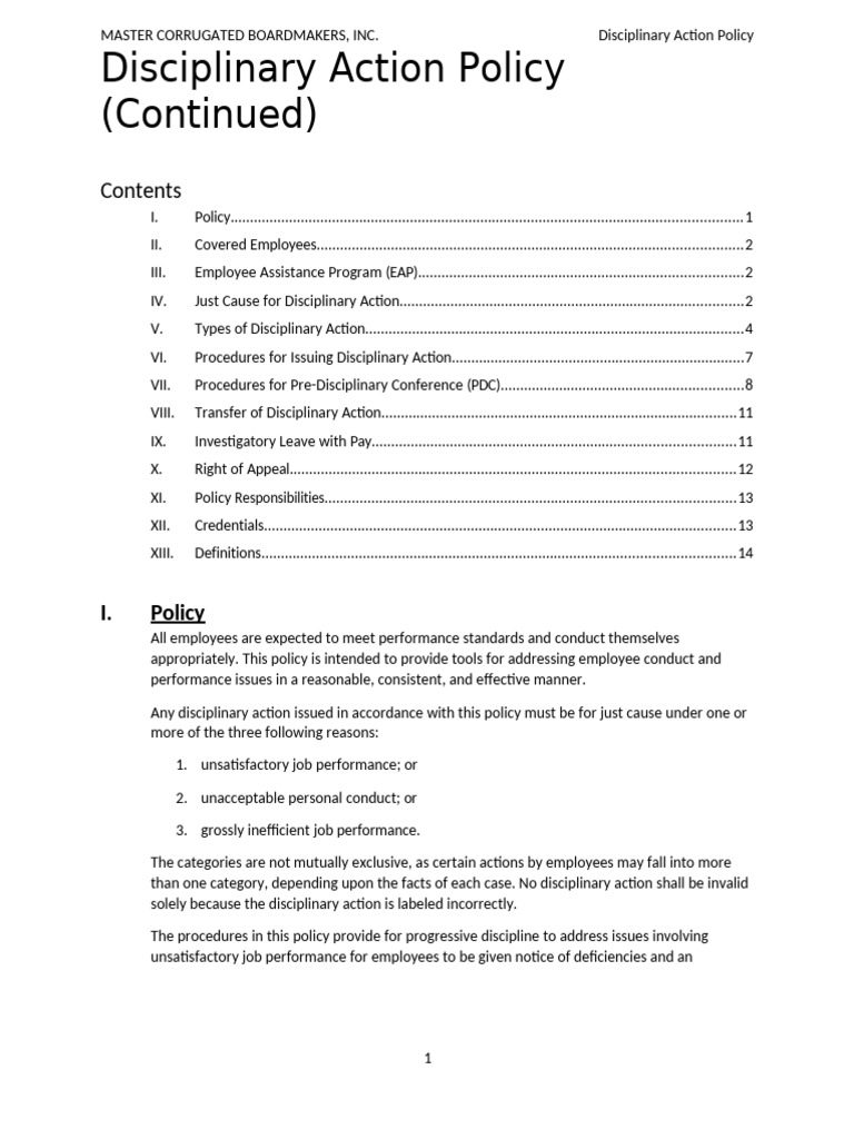 Disciplinary Actions Suspension Dismissal Policy | PDF | Disciplines ...