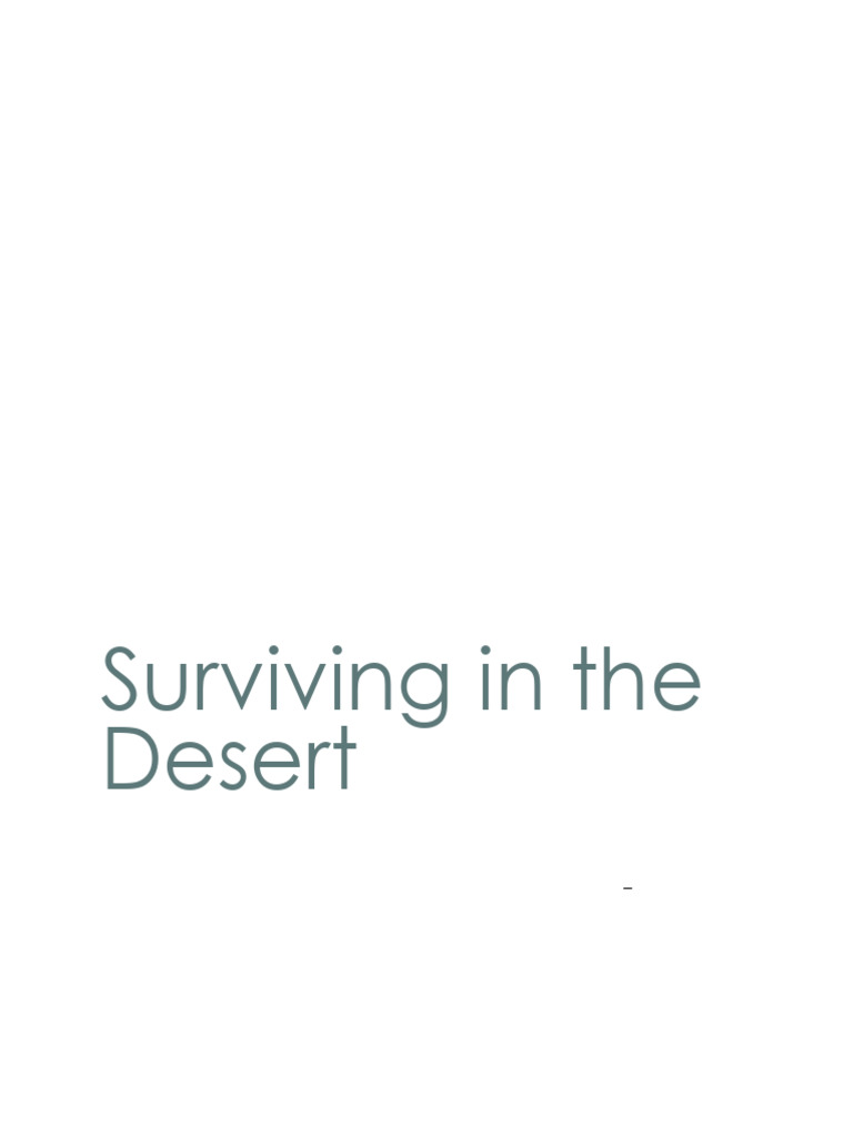 Desert Survival: Food & Water Guide | PDF | Natural Environment