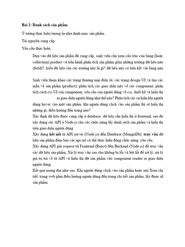 Lab01-Bài 2-Danh mục sản phẩm | PDF