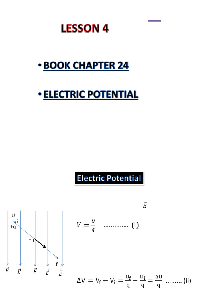 Physics - 1 - LESSON 4 (Final Term - Fall2024-25) | PDF | Electric Field | Force