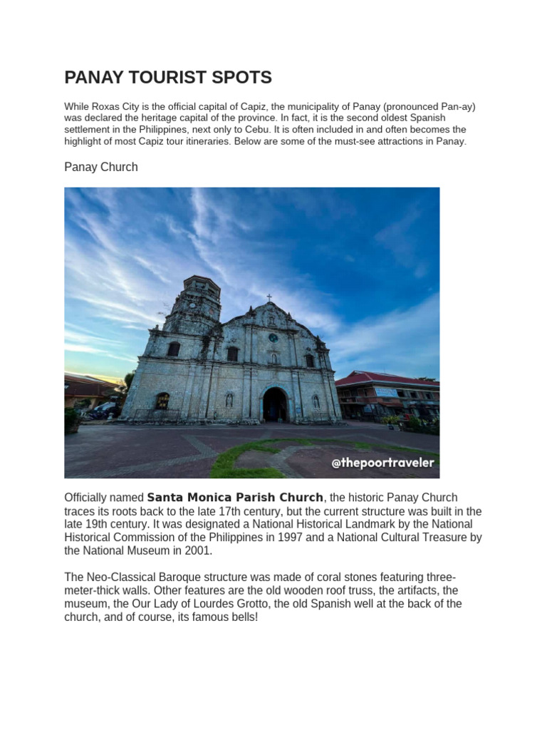 Magandang Tanawin Sa Roxas City Capiz | PDF