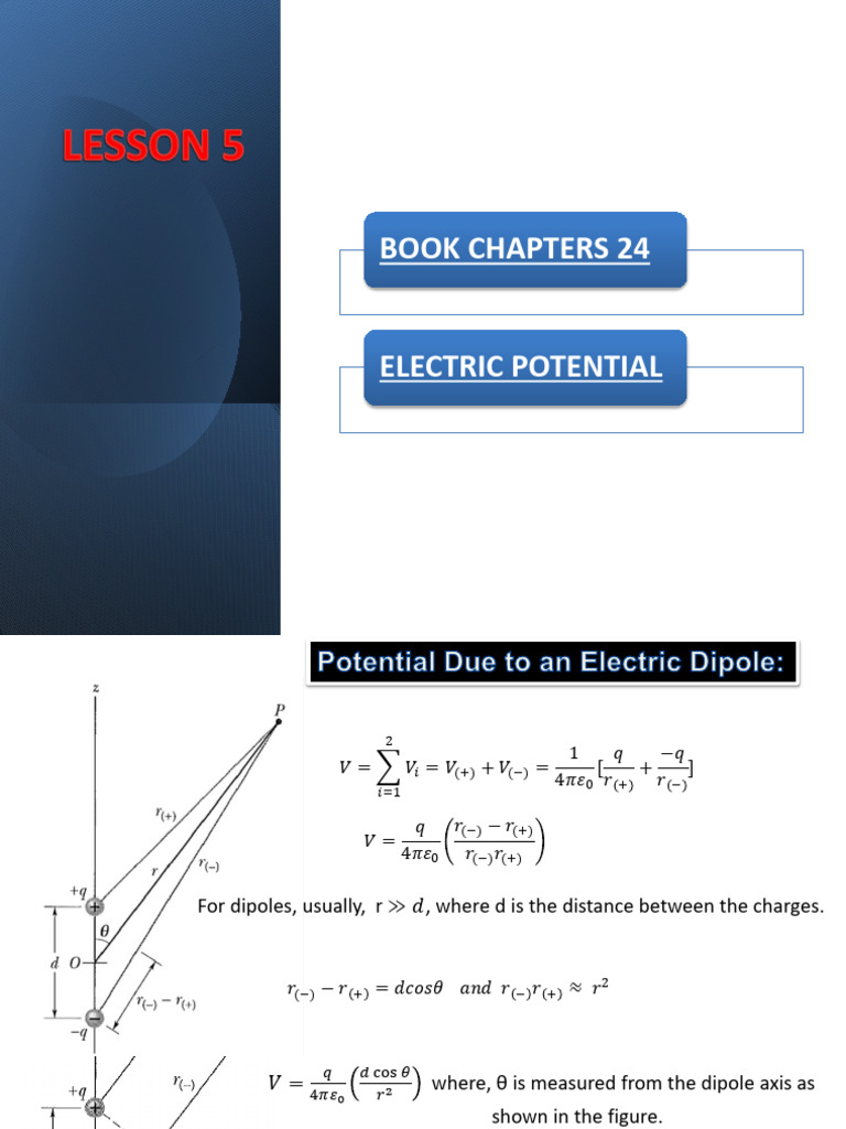 Physics - 1 - LESSON 5 (Final Term - Fall 2024-25) | PDF | Electric Field | Physics