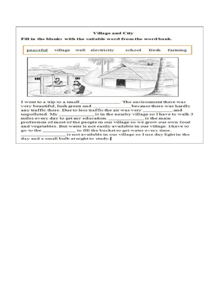 Villlage Life Worksheet | PDF