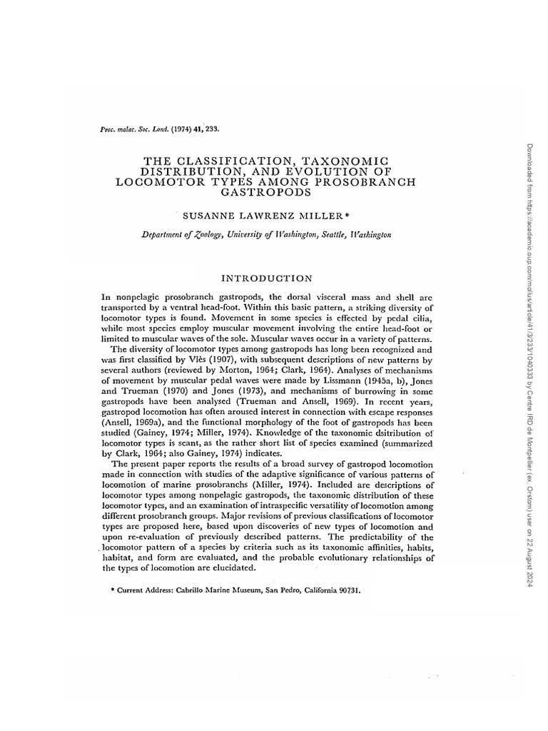 1974 - Miller. The Classification, Taxonomic Distribution, and ...