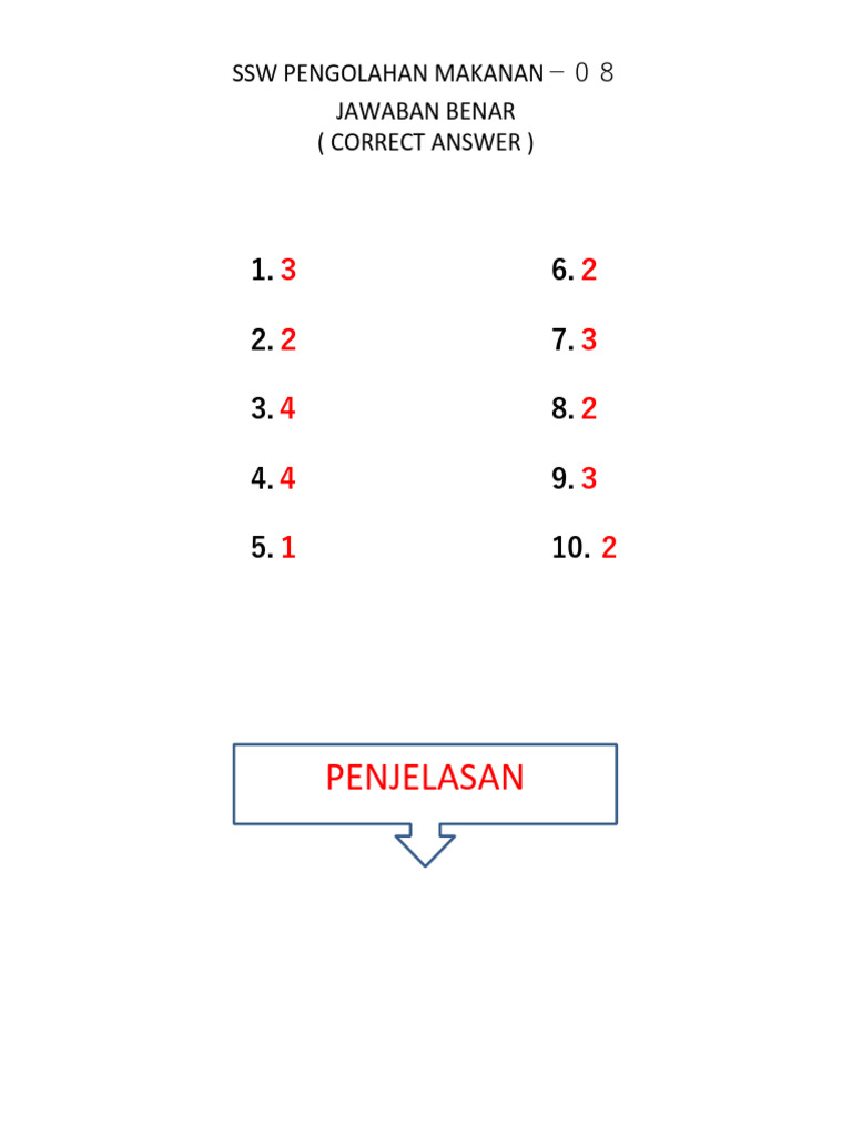 Jawaban Benar Dan Penjelasan 08 | PDF