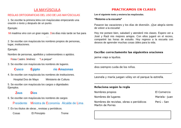 Reglas de Uso de Mayúsculas en Español | PDF | Caso de carta