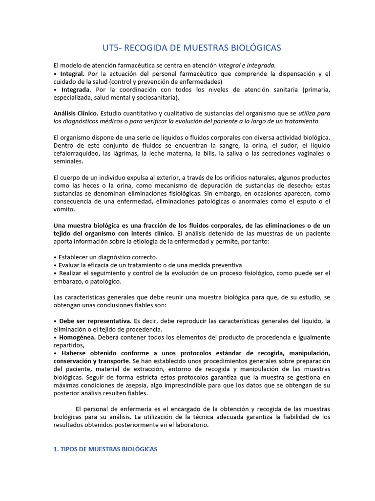 Ut5. Proceso Analítico | PDF | Heces | Infección