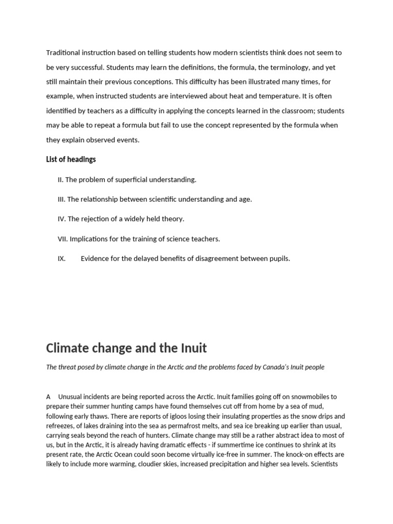 Climate Change and The Inui1 | PDF | Inuit | Arctic