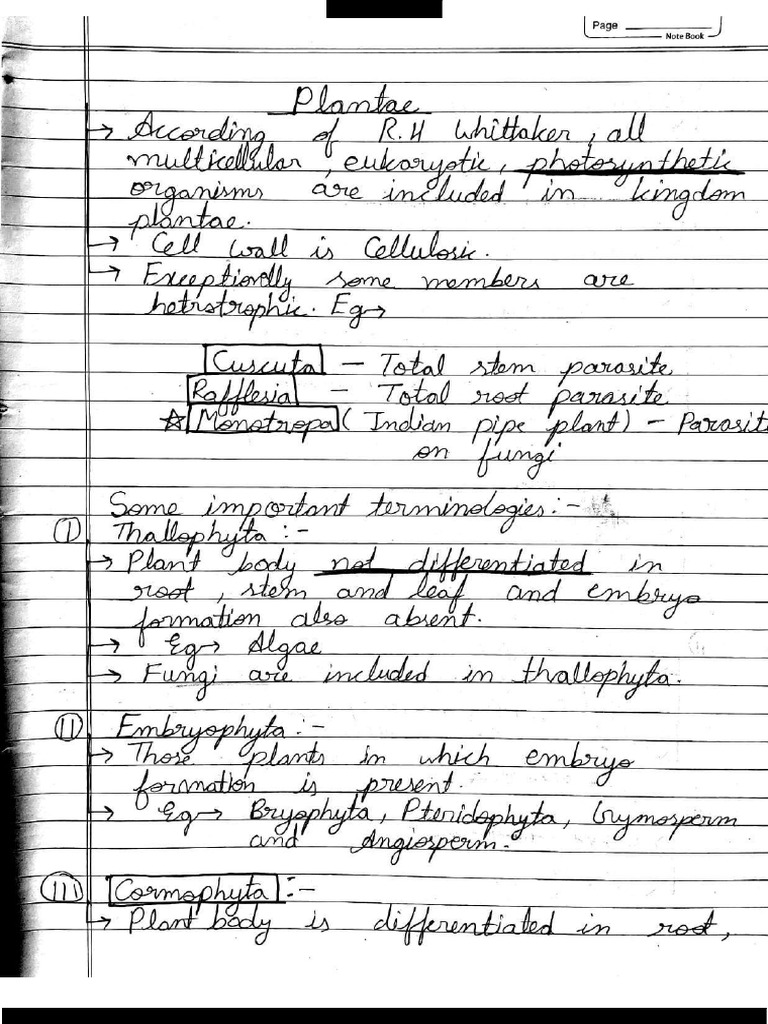 Kota Notes Botany 1 | PDF