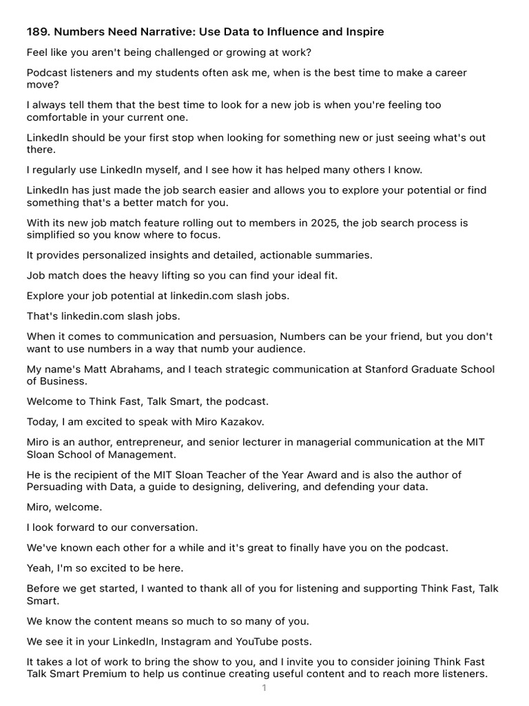 Numbers Need Narrative Use Data To Influence and Inspire | PDF ...