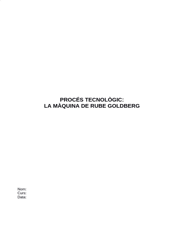 Memòria - Màquina Rube Goldberg | PDF