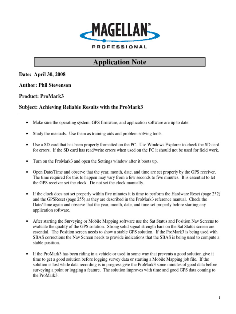 Achieving Reliable Results - PM3 | PDF | Surveying | Global Positioning System