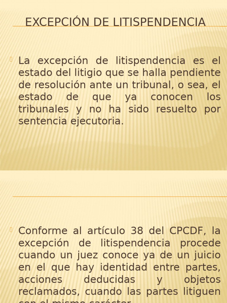 Excepción de Litispendencia en Juicios | PDF | Demanda judicial ...