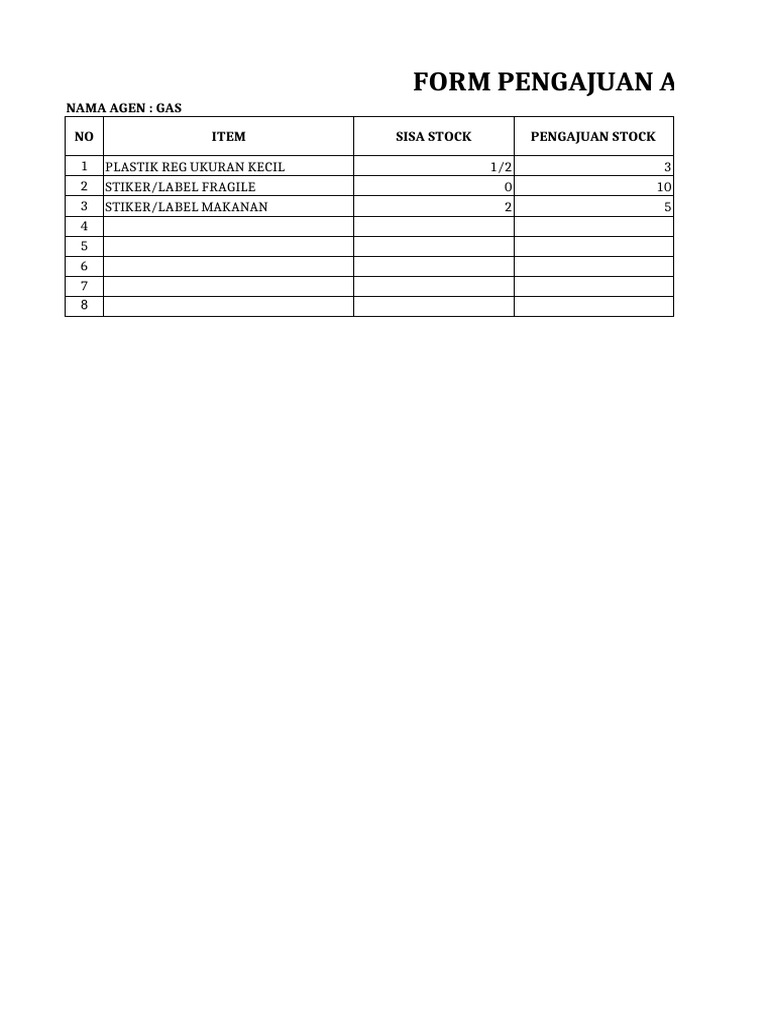 Form Pengajuan Atk | PDF