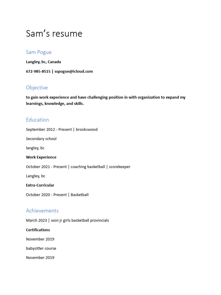 Sam's Resume | PDF