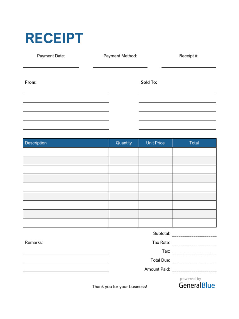 ReceipT Template | PDF