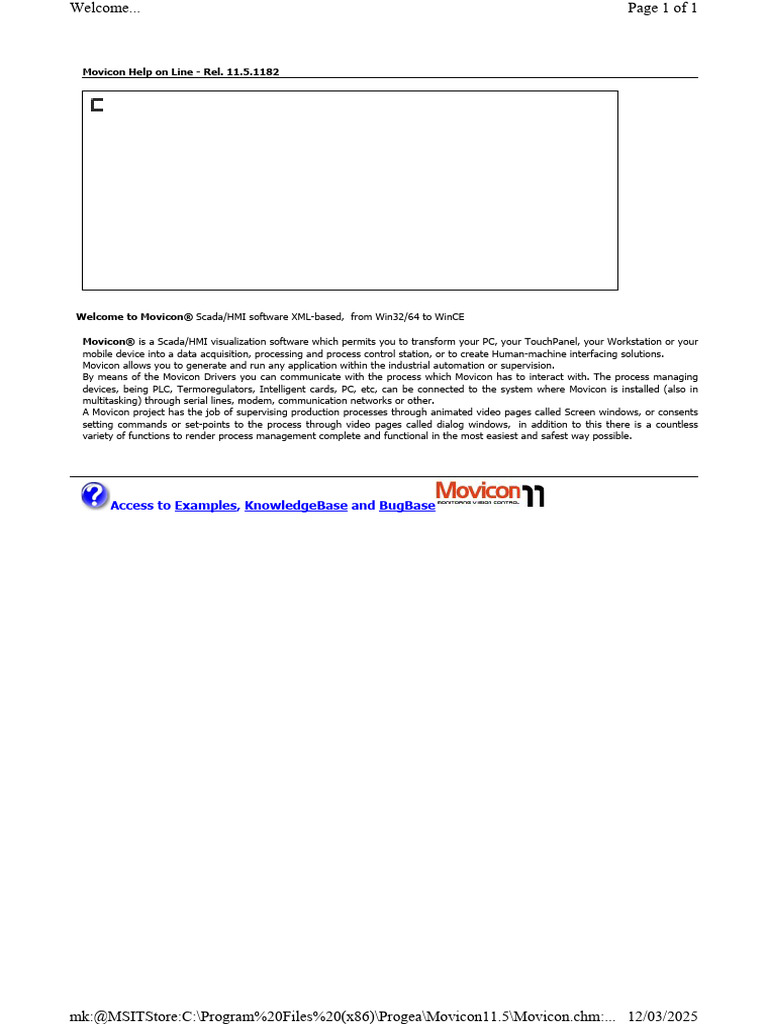 Movicon Help On Line - Rel. 11.5.1182: Access To Examples ...