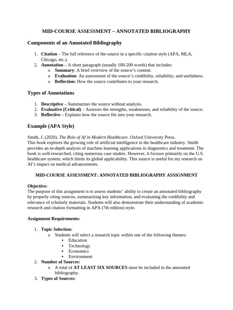 TERM-2 Annotated Bibliography Guideline | PDF | Citation | Bibliography