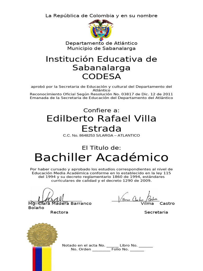 Diploma CODESA 1 | PDF